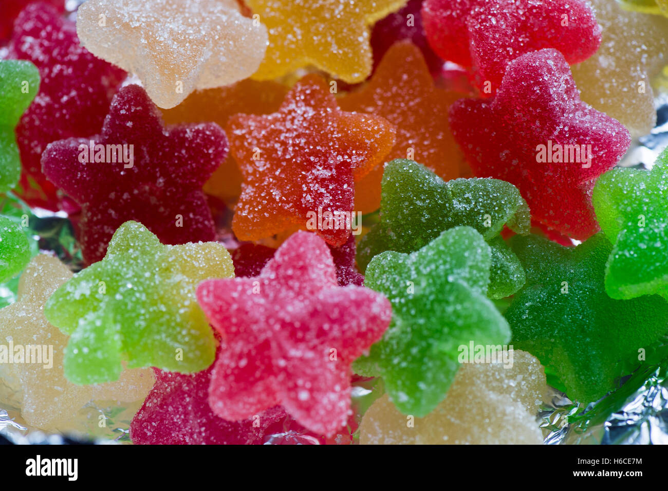 Jujube in sugar absebce star-shaped, colorful. Close Stock Photo - Alamy