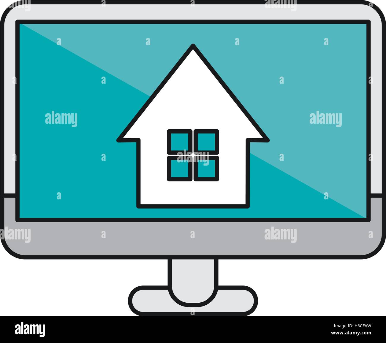 Isolated house inside computer design Stock Vector Image & Art - Alamy