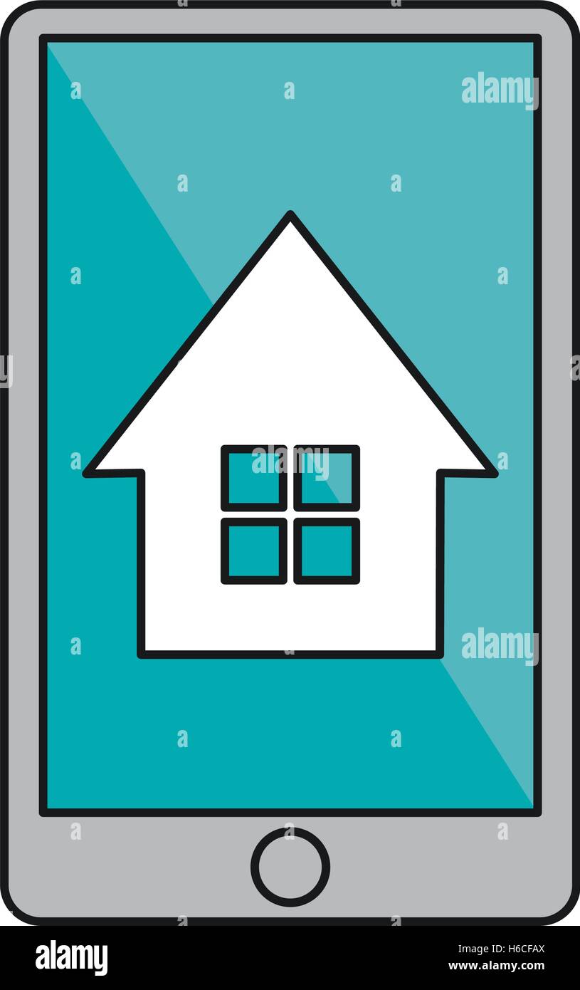 Isolated house inside smartphone design Stock Vector Image & Art - Alamy
