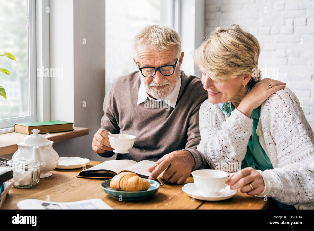 Together Pensioner Happiness Couple Retirement Concept Stock Photo - Alamy