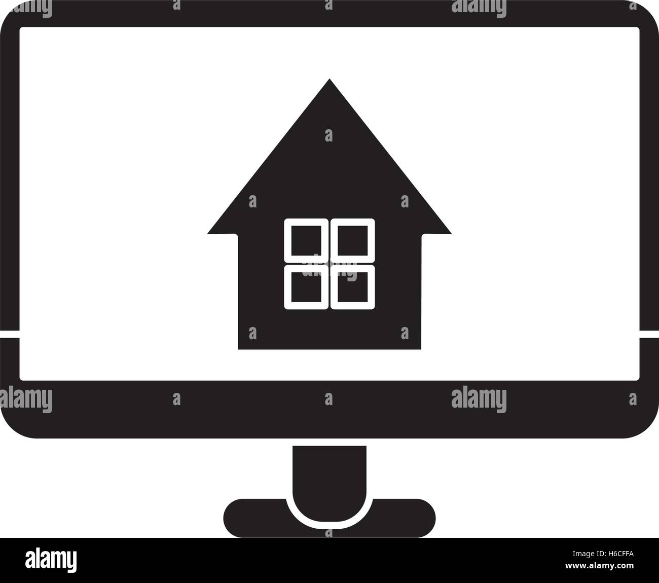 Isolated house inside computer design Stock Vector Image & Art - Alamy