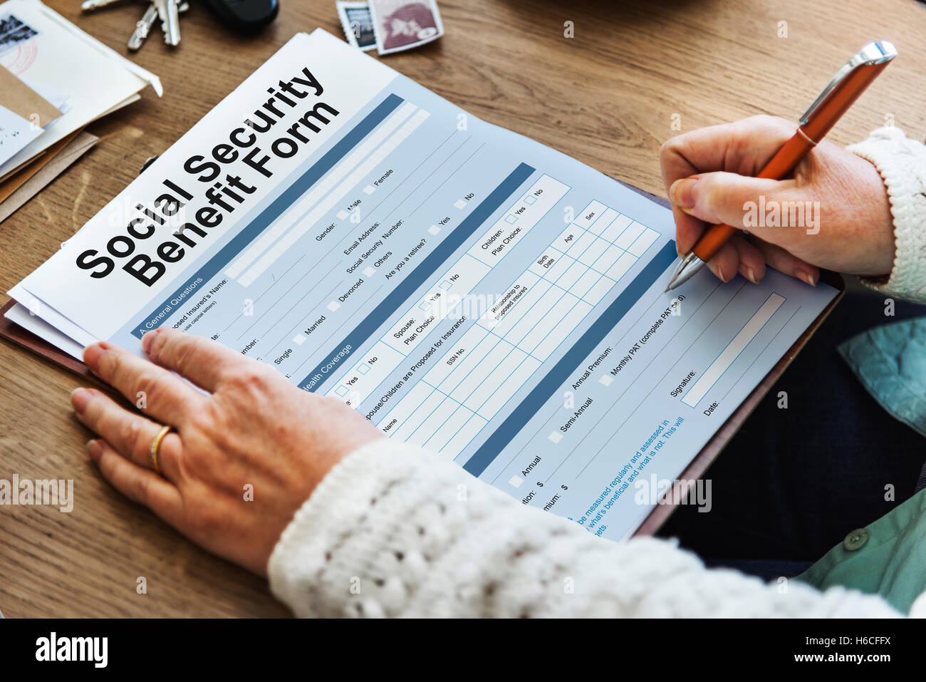 Social Security Benefit Form Concept Stock Photo - Alamy