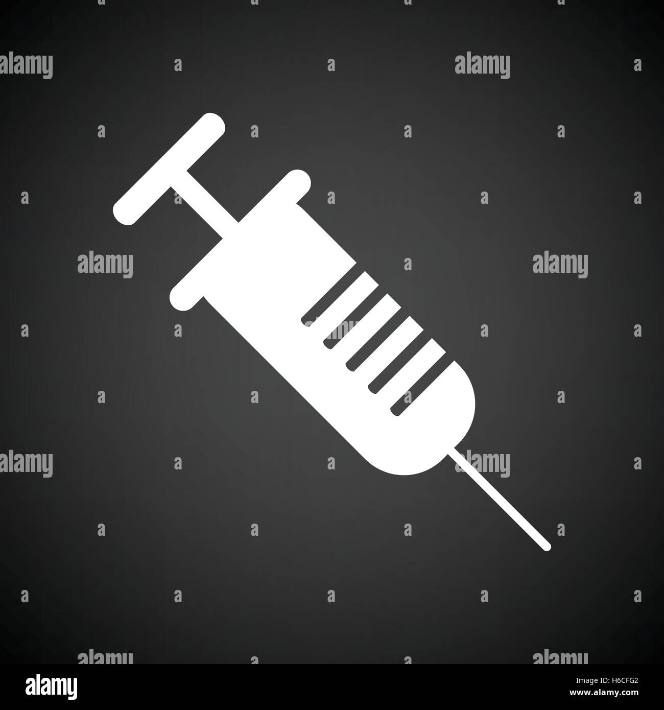 Syringe icon. Black background with white. Vector illustration Stock ...