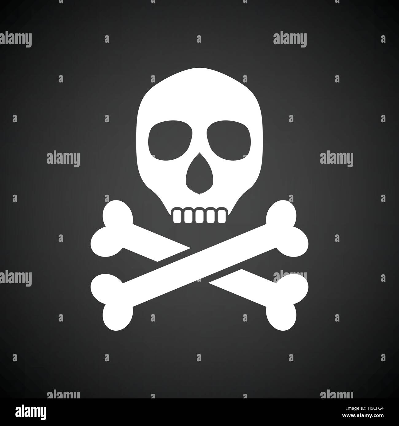 Poison sign icon. Black background with white. Vector illustration ...