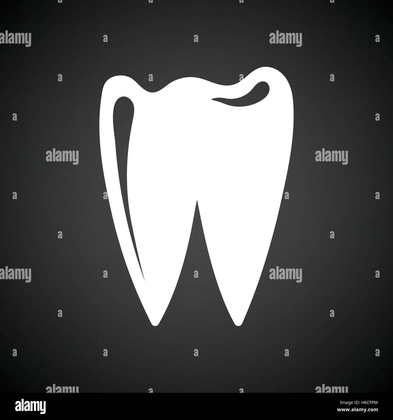 Tooth icon. Black background with white. Vector illustration Stock ...