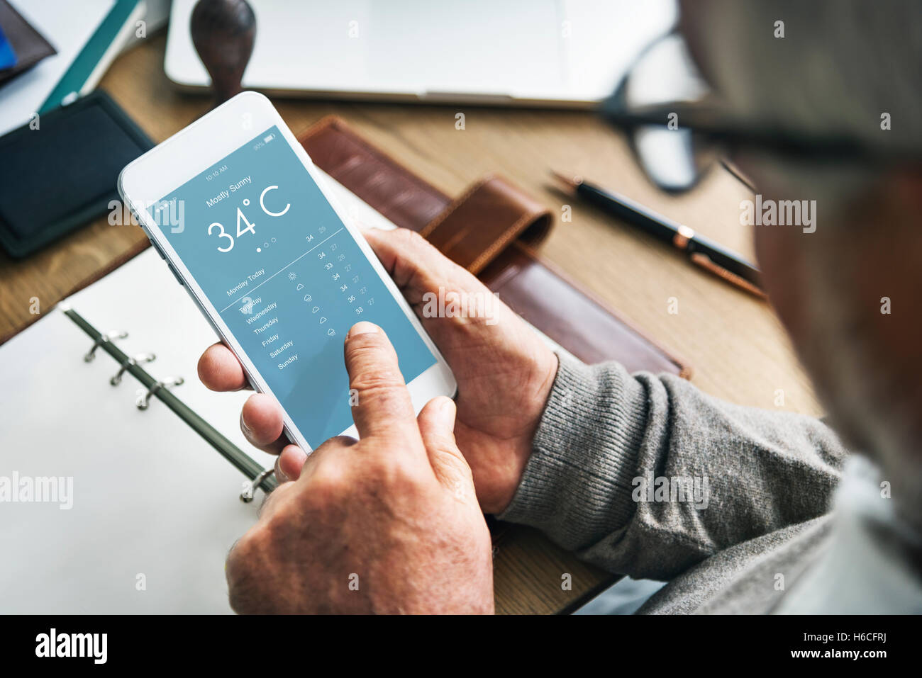 Weather Forecast Temperature Application Concept Stock Photo - Alamy