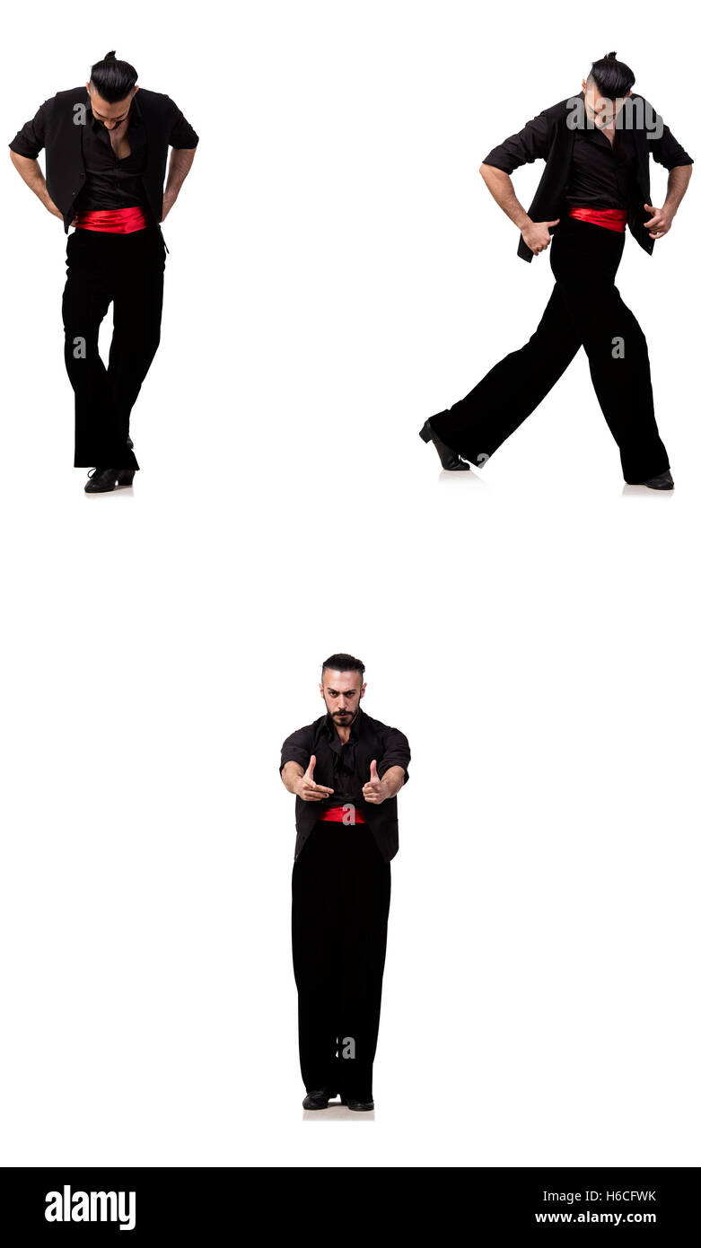 Spanish dancer in various poses on white Stock Photo - Alamy