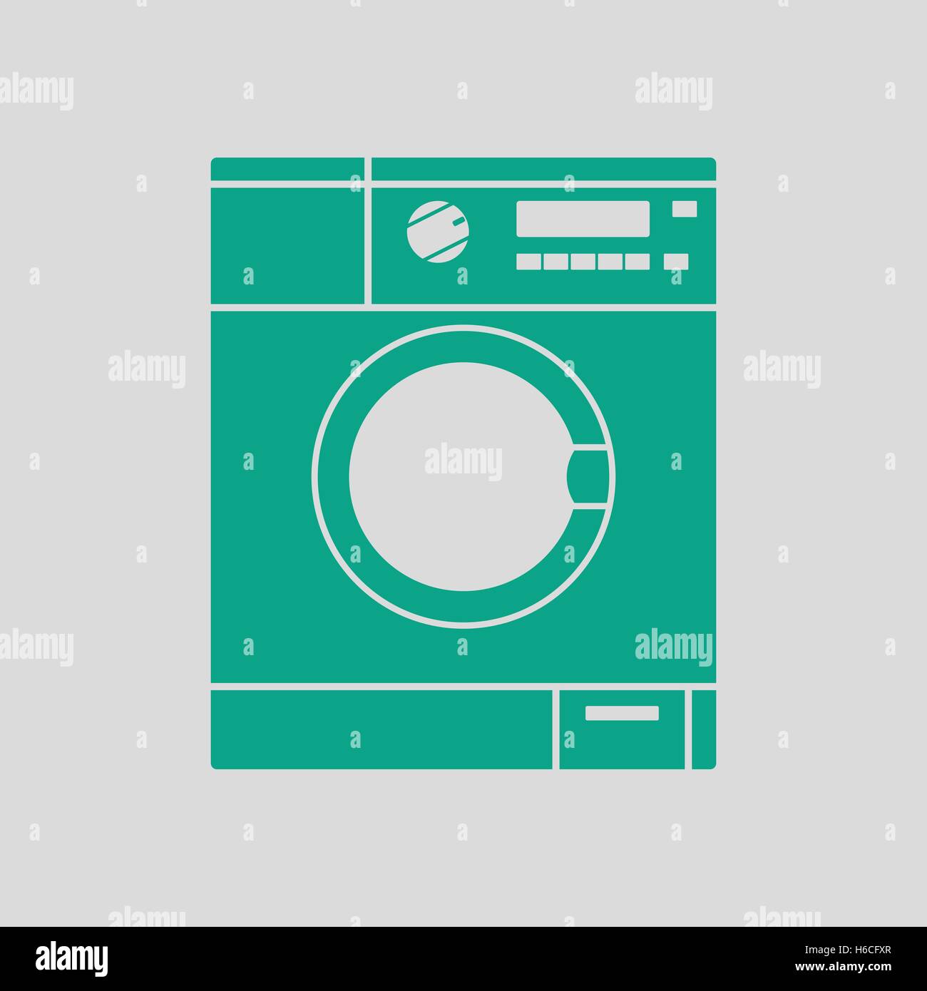 Washing machine icon. Gray background with green. Vector illustration ...