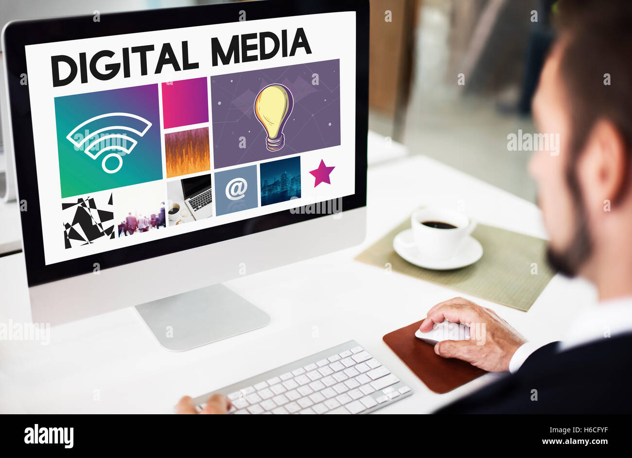 Digital Media Technology Cyberspace Network Concept Stock Photo - Alamy