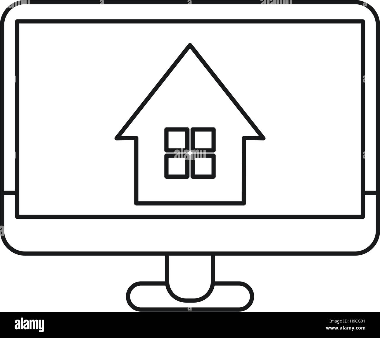 Isolated house inside computer design Stock Vector Image & Art - Alamy