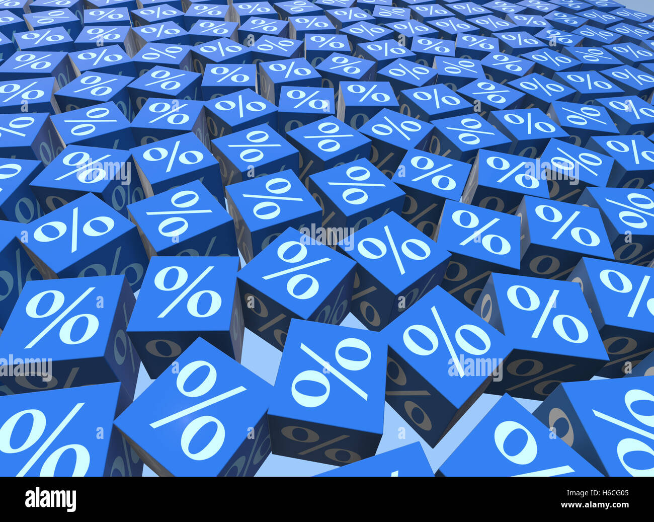 Percentage signs on cubes - 3d rendering Stock Photo - Alamy