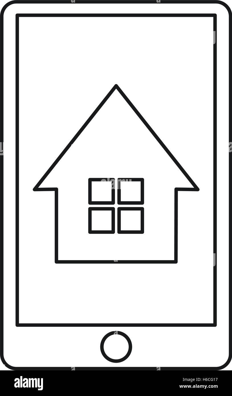 Isolated house inside smartphone design Stock Vector Image & Art - Alamy