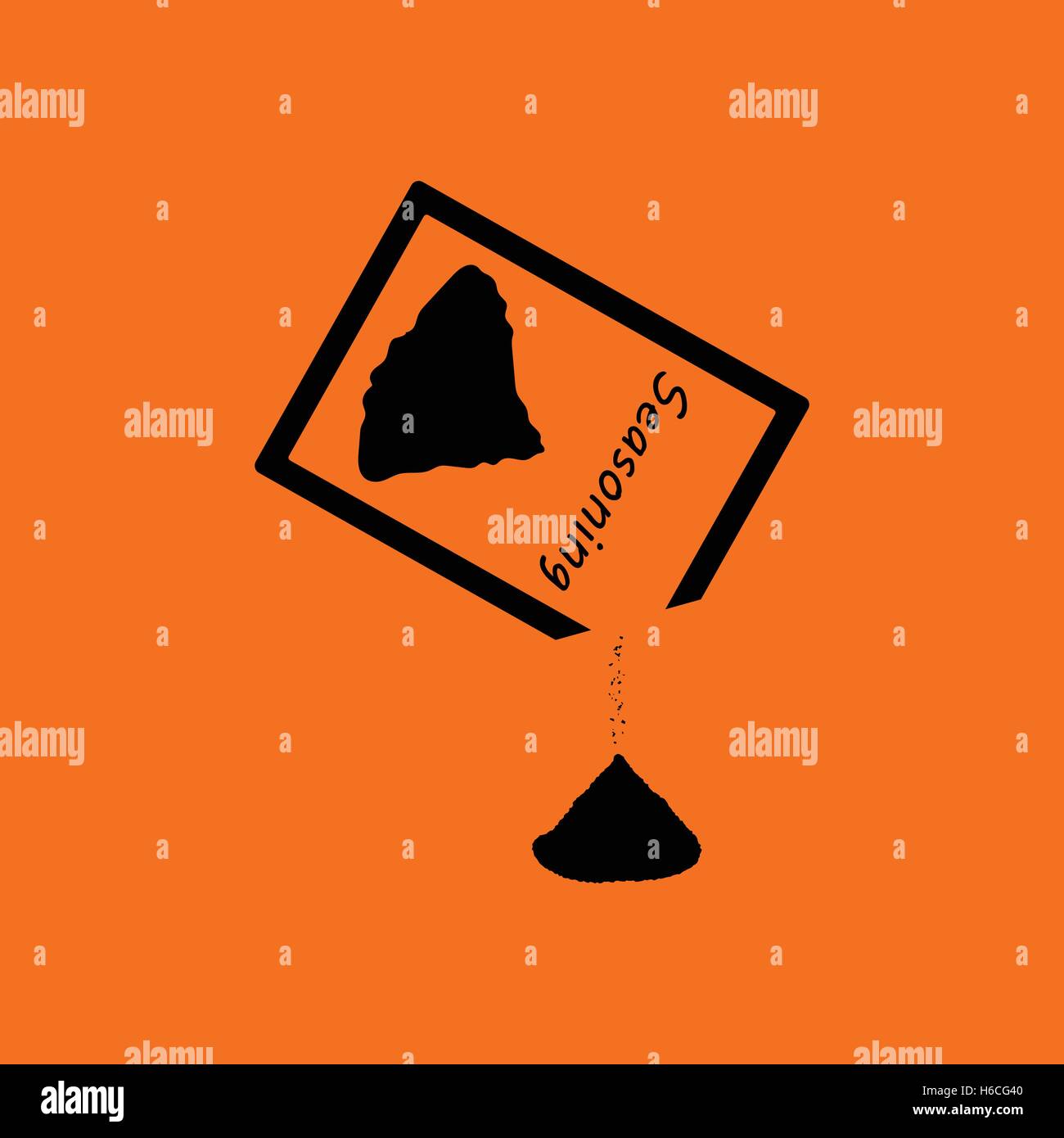 Seasoning package icon. Orange background with black. Vector ...