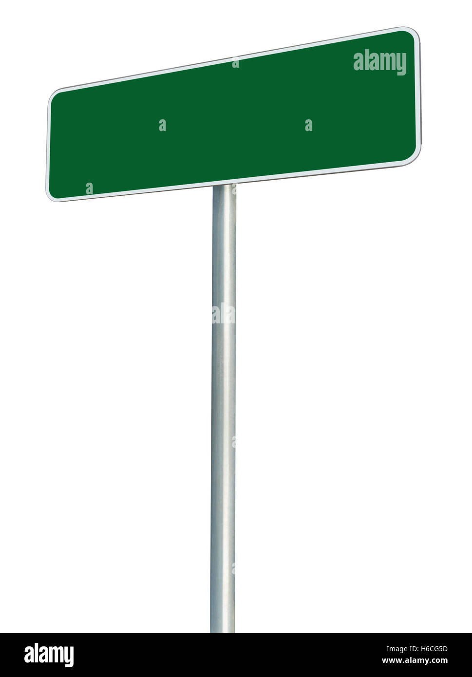Blank Empty Green Road Sign Isolated, Large White Frame Framed Roadside ...