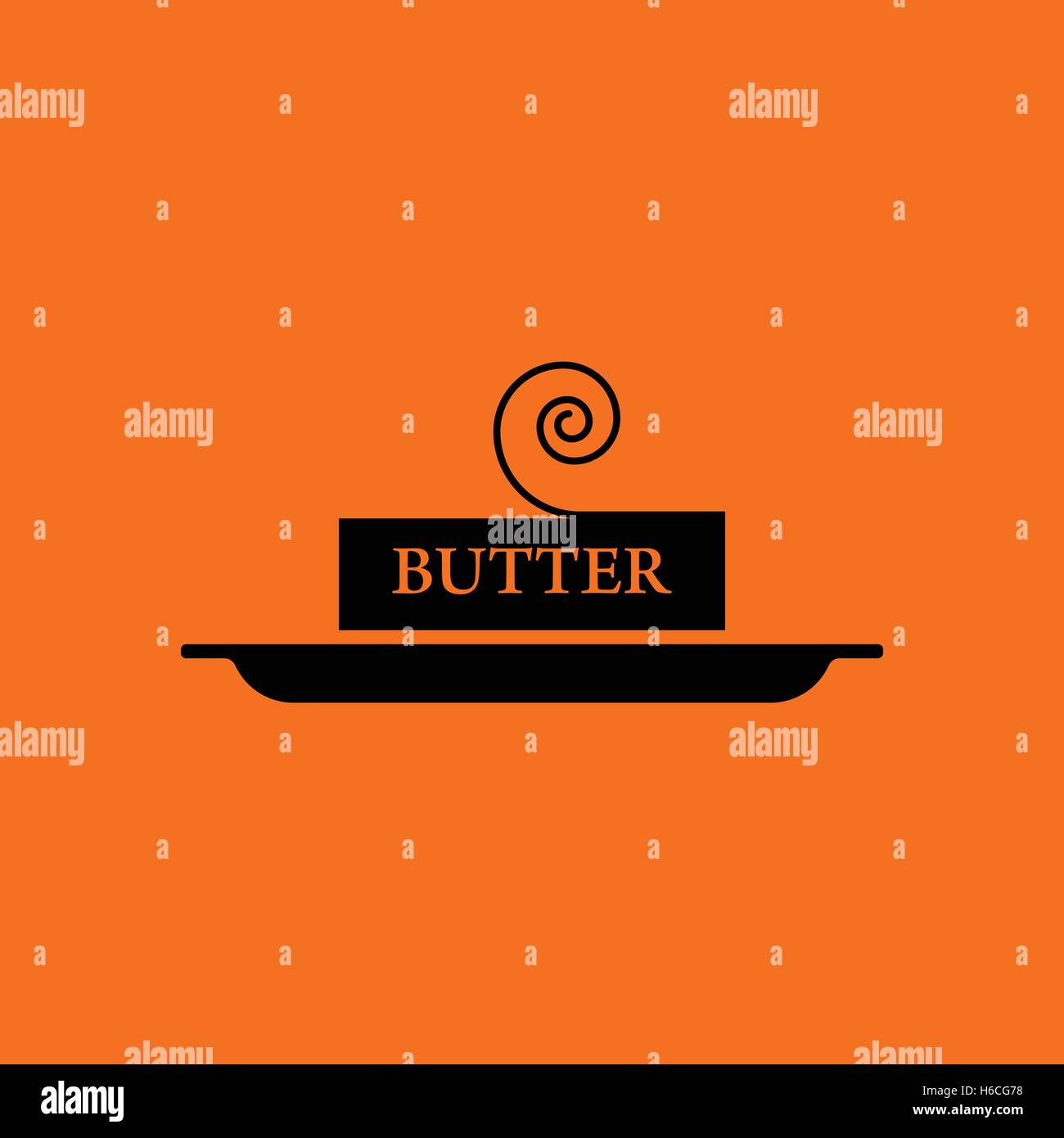 Butter icon. Orange background with black. Vector illustration Stock ...