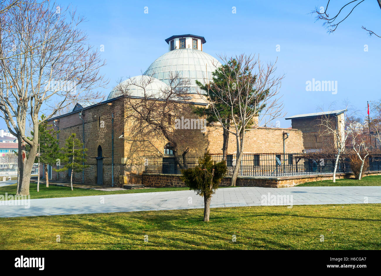 The historic building of Karatay Madrasah, that nowadays is serving as ...