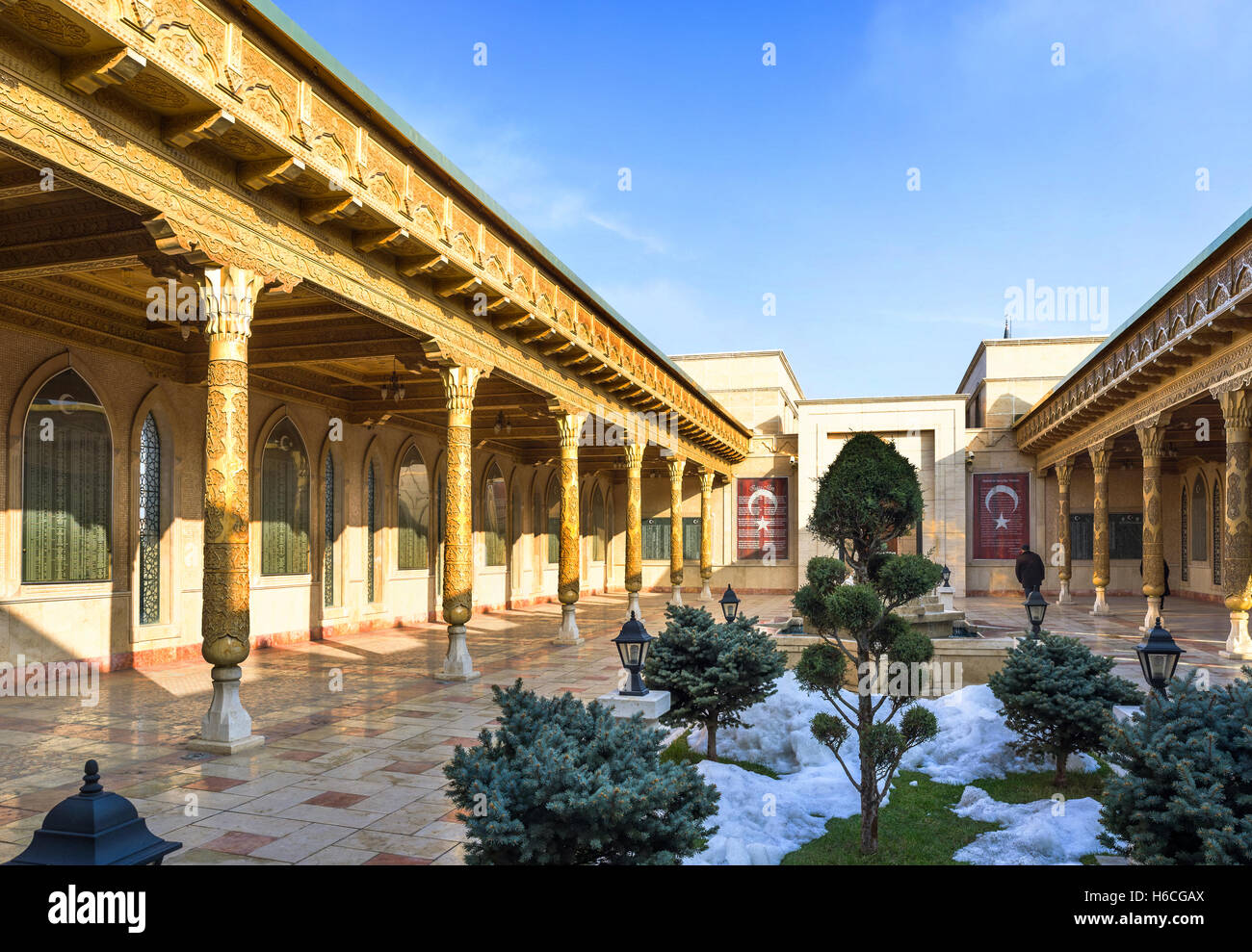 The scenic courtyard of Military Museum with the numerous wooden ...