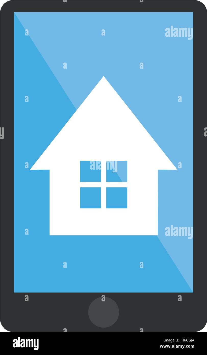 Isolated house inside smartphone design Stock Vector Image & Art - Alamy