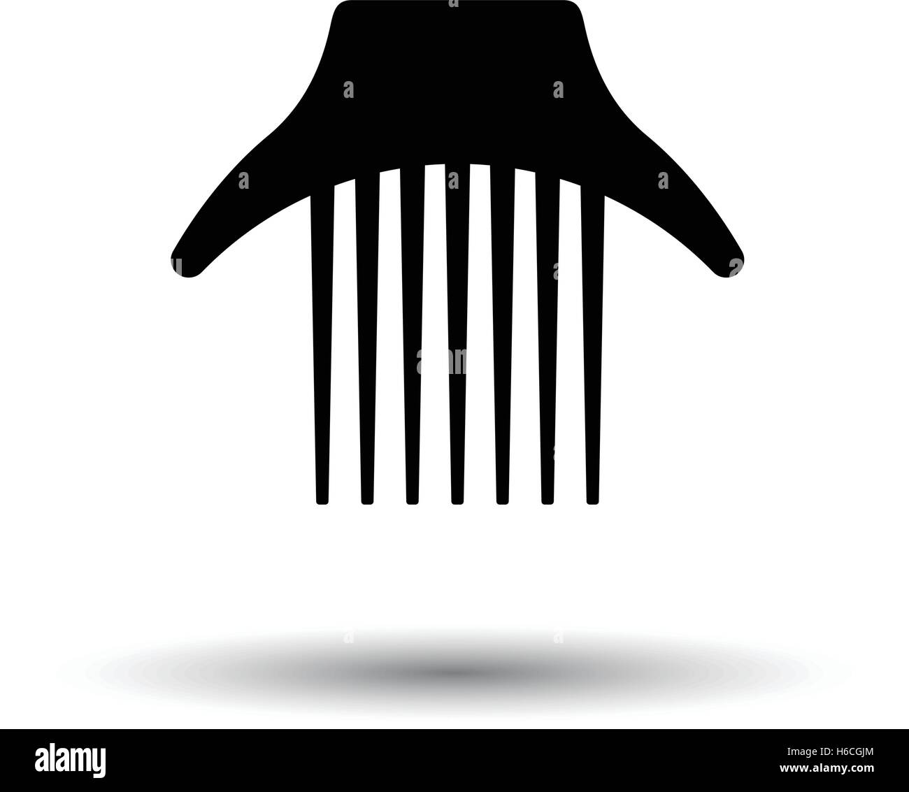 Comb icon. White background with shadow design. Vector illustration ...