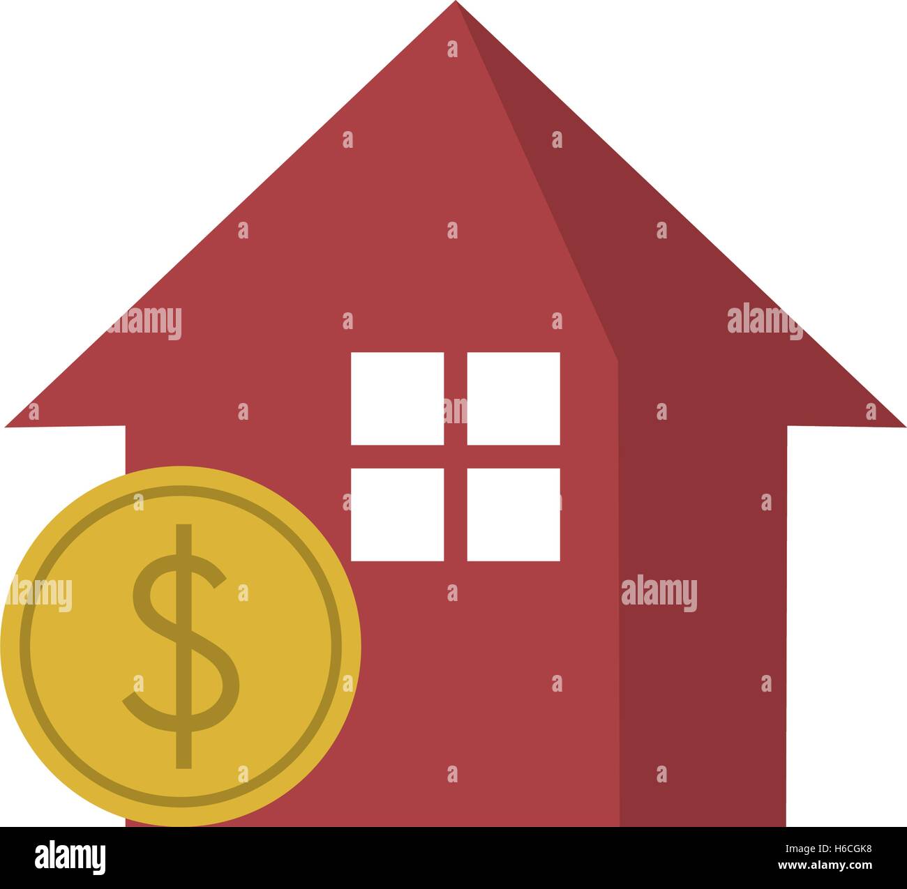 Isolated house and coin design Stock Vector Image & Art - Alamy