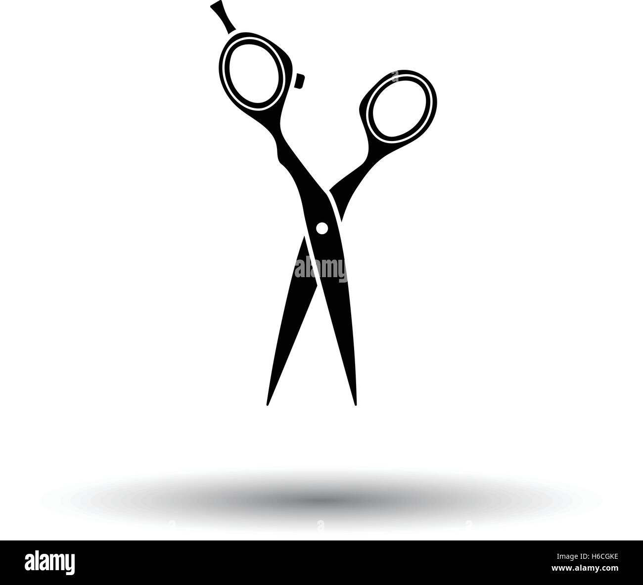 Hair scissors icon. White background with shadow design. Vector ...
