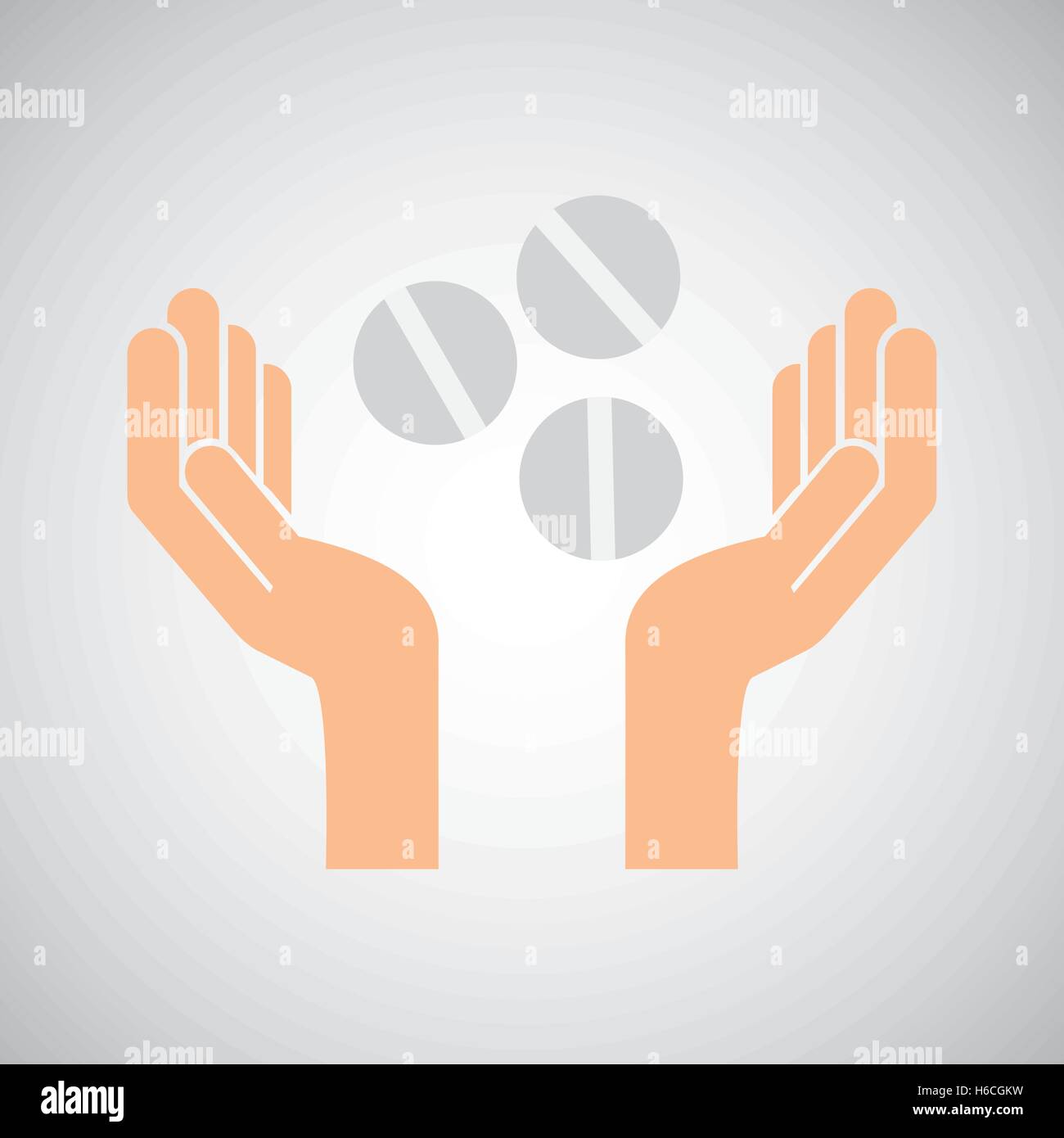 hands pill medicine care icon Stock Vector Image & Art - Alamy