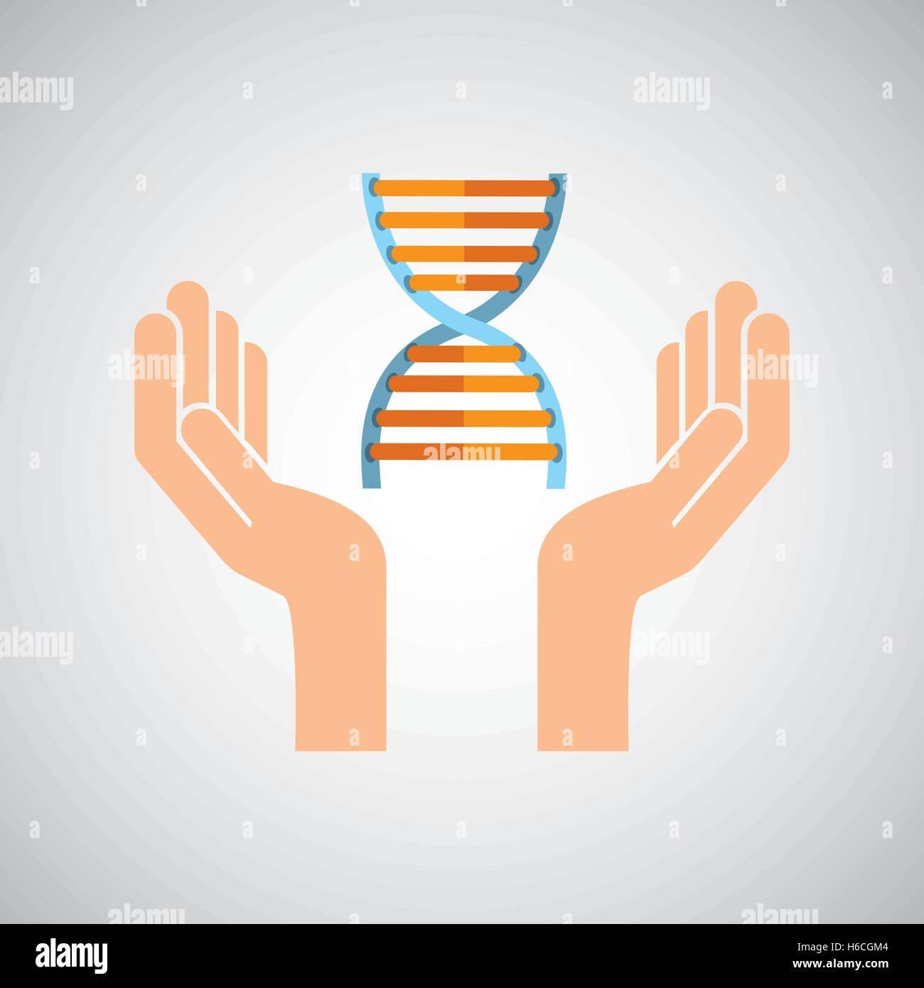 Hands dna model Stock Vector Images - Alamy