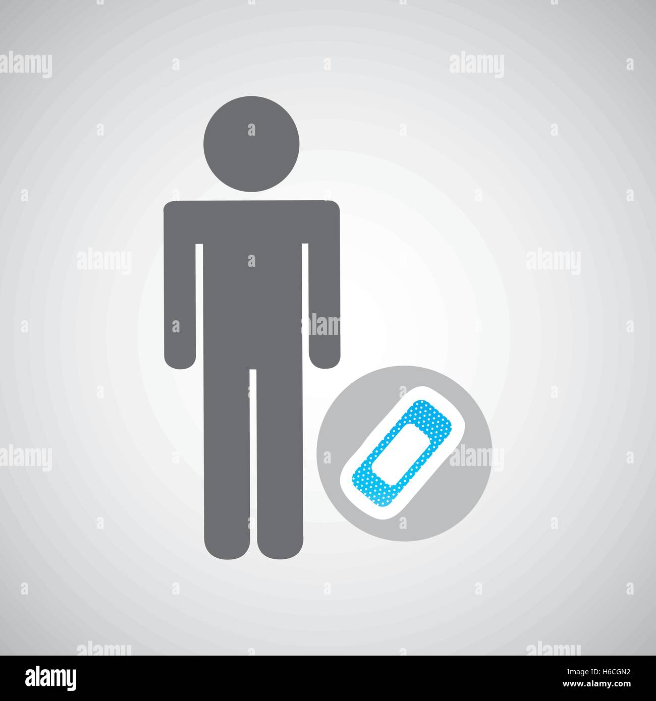 silhouette man with first aid medical bandage graphic Stock Vector ...
