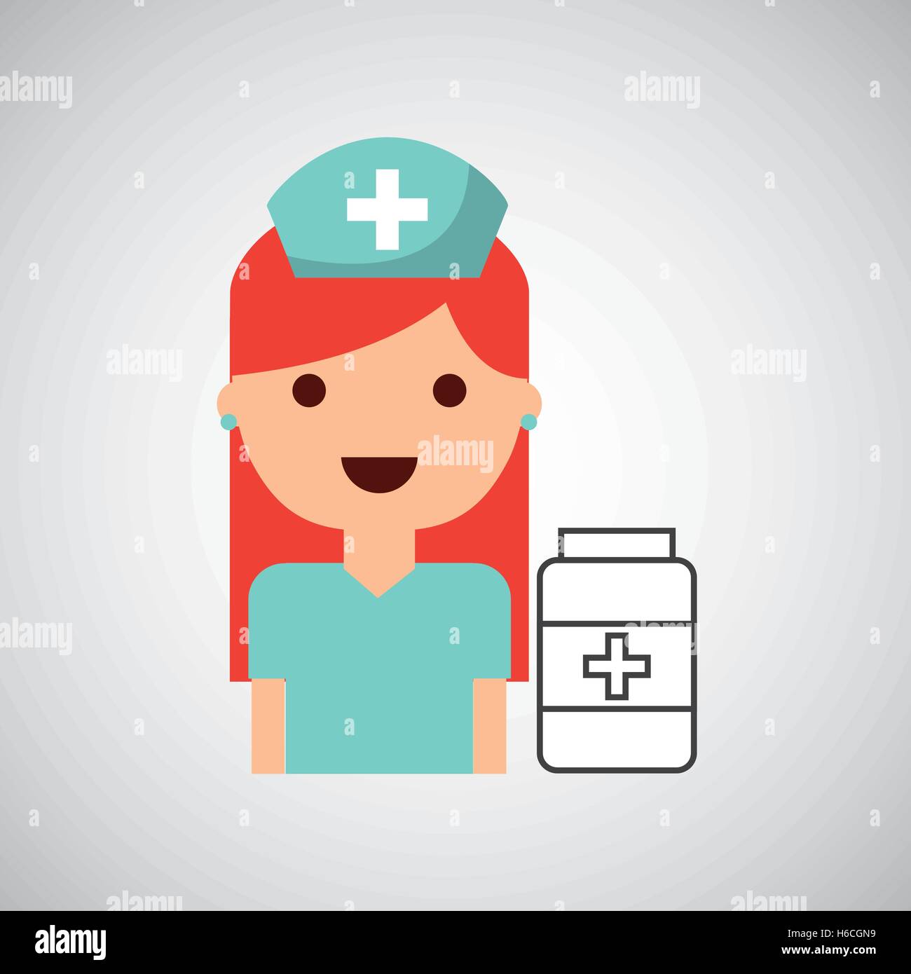 nurse cartoon bottle medication capsule design Stock Vector Image & Art ...