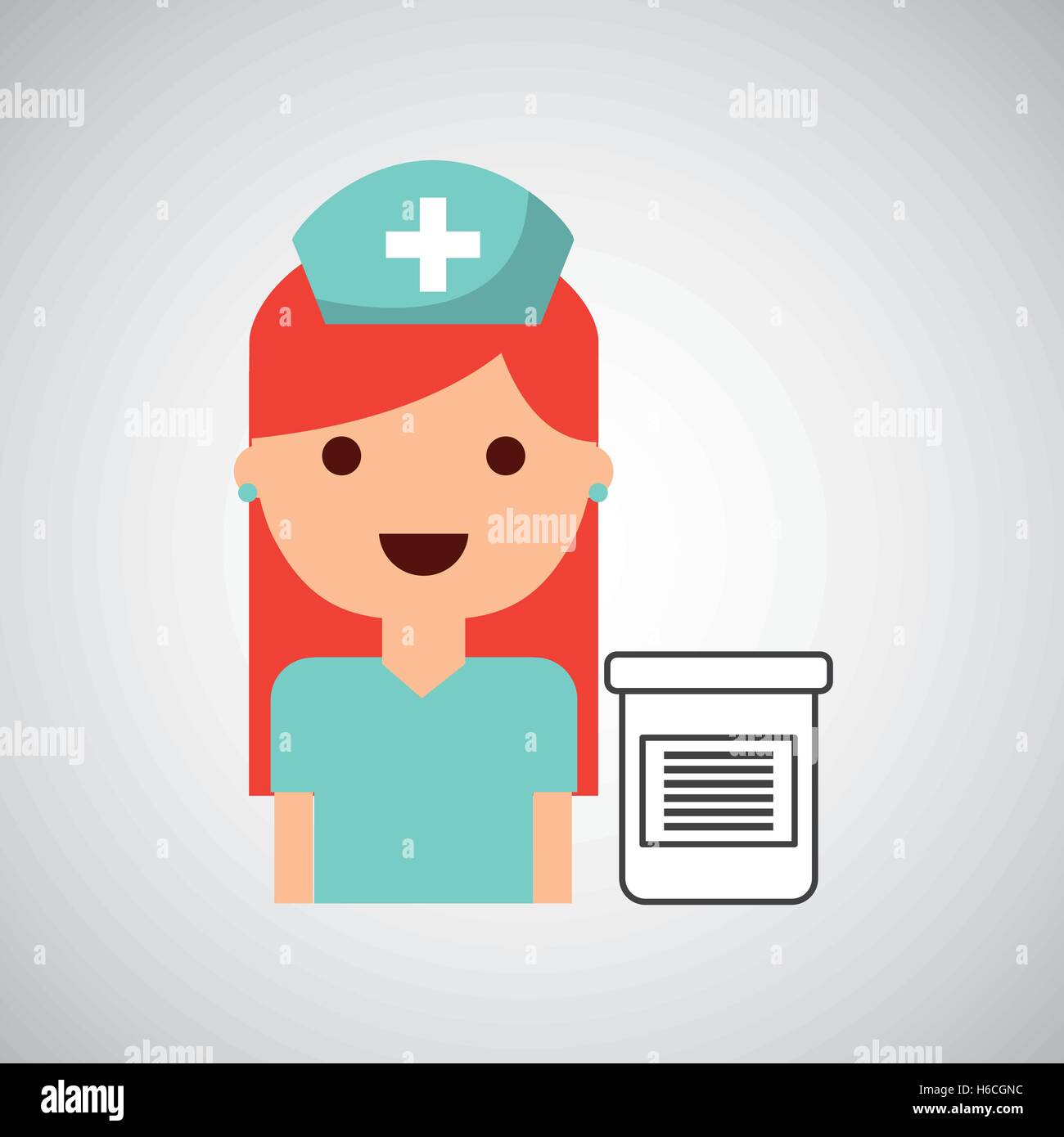 nurse charatcer with pill capsule medication design Stock Vector Image ...