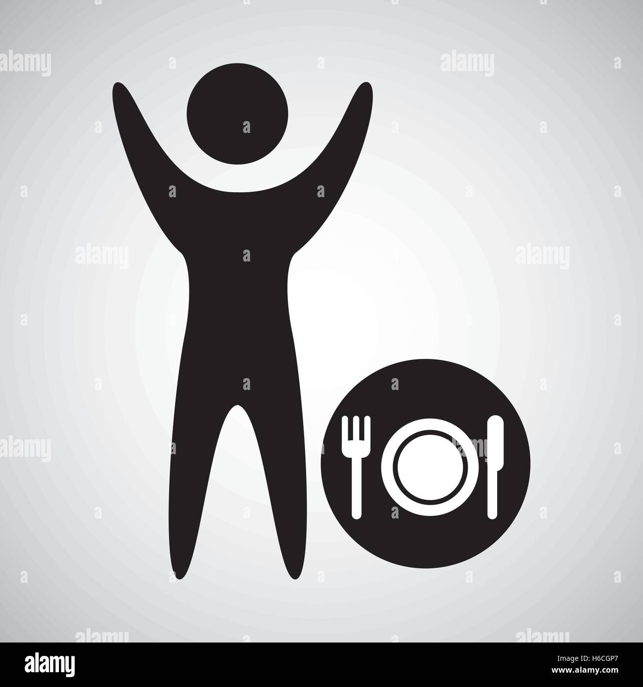 happy man with sign restaurant icon Stock Vector Image & Art - Alamy