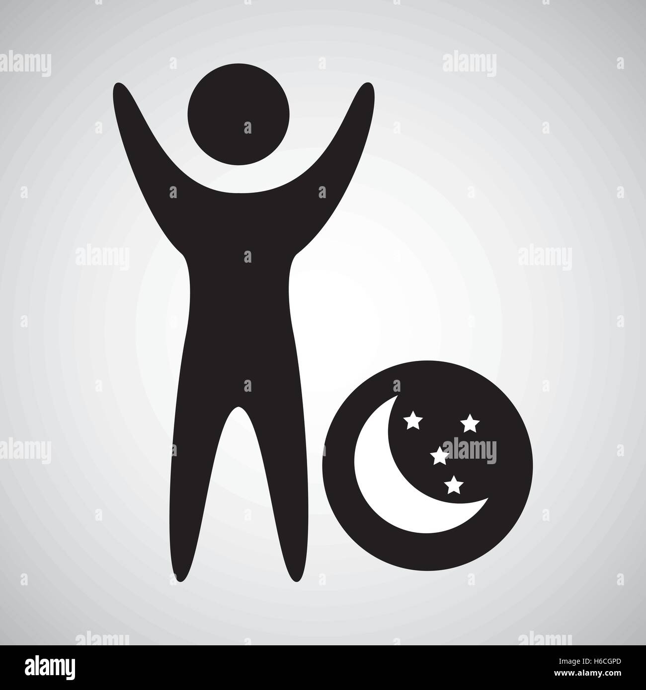 man happy sleeps dreams moon star icon Stock Vector Image & Art - Alamy