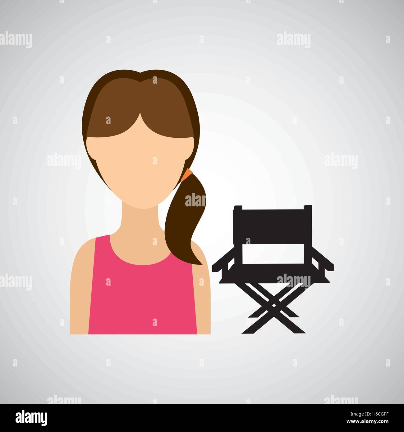 woman character chair director film Stock Vector Image & Art - Alamy