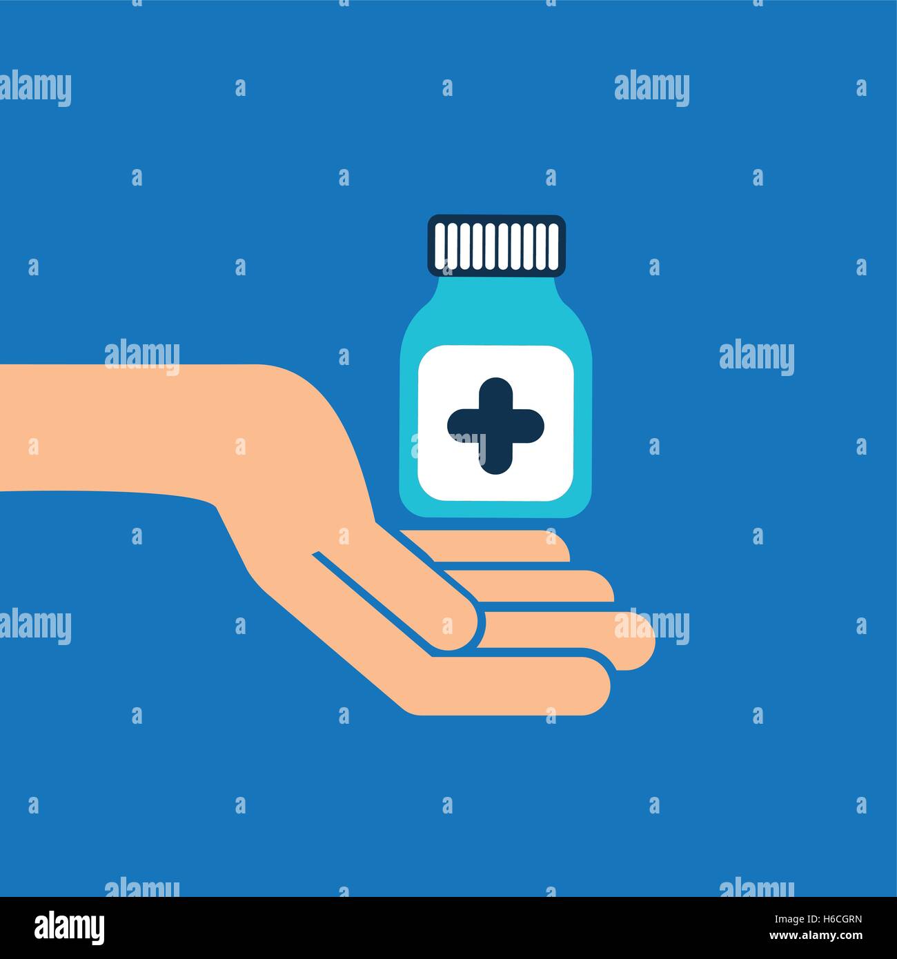 hands bottle medicine capsule icon Stock Vector Image & Art - Alamy