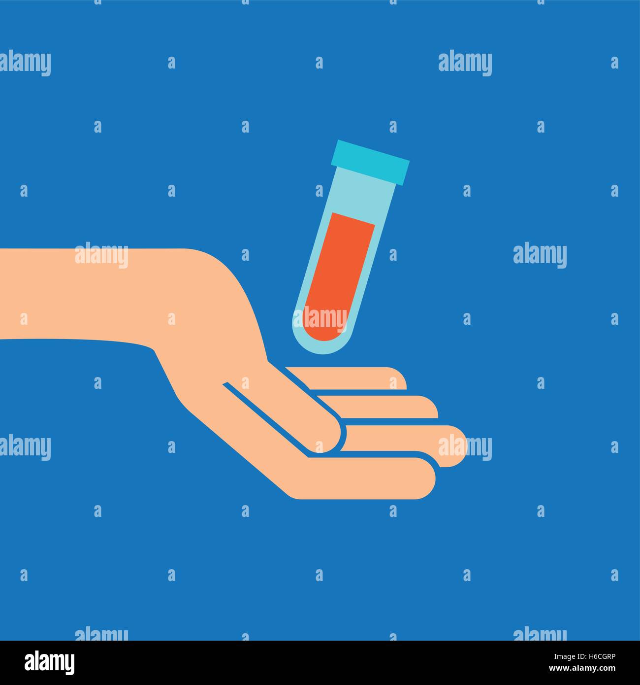 hands test tube lab blood medical icon Stock Vector Image & Art - Alamy