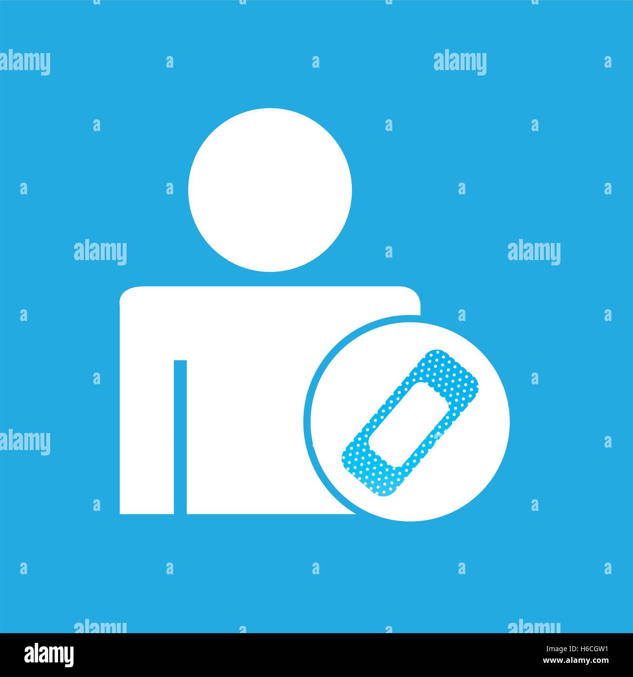 silhouette man with first aid medical bandage graphic Stock Vector ...