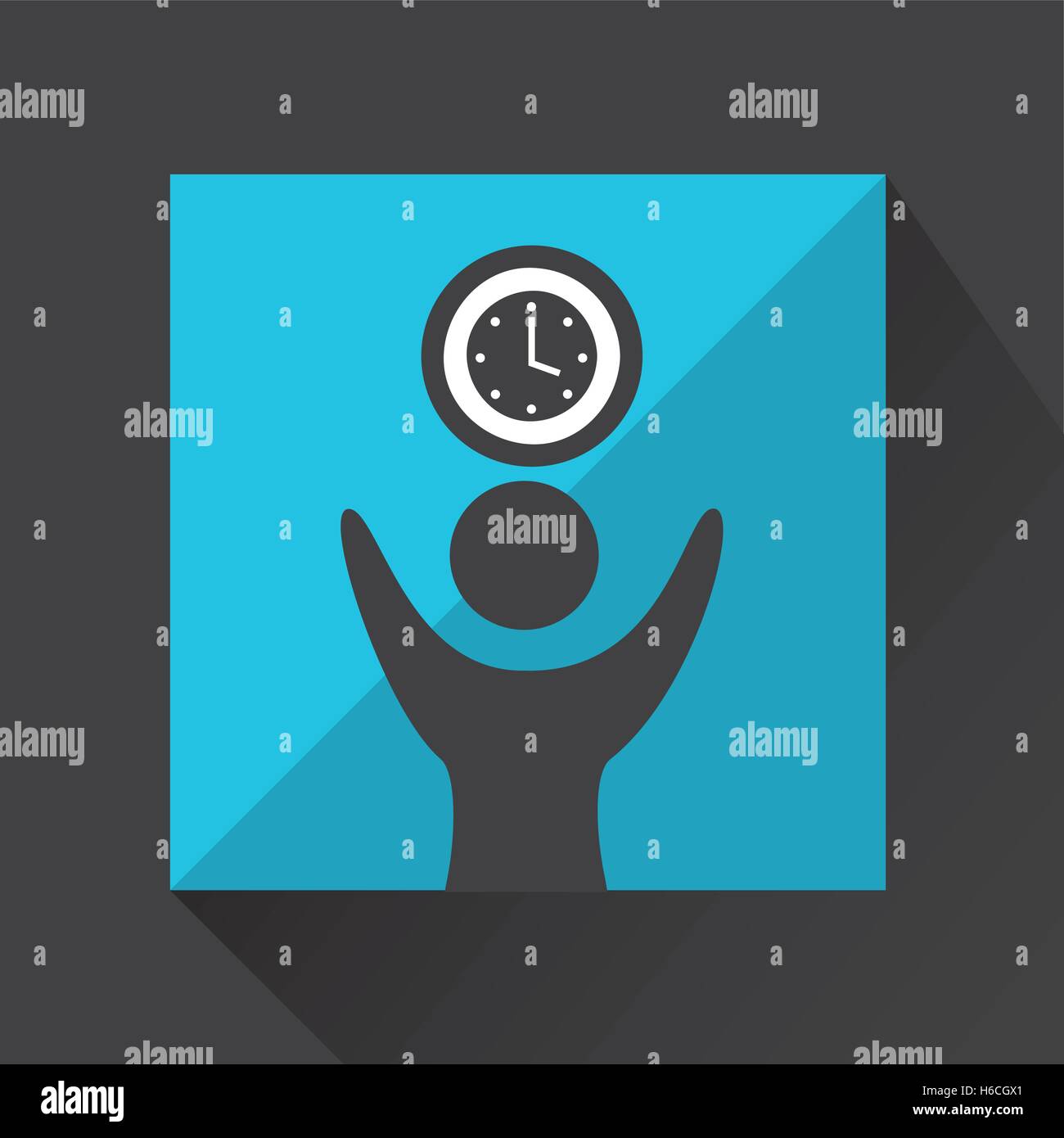 happy man with clock timw icon Stock Vector Image & Art - Alamy