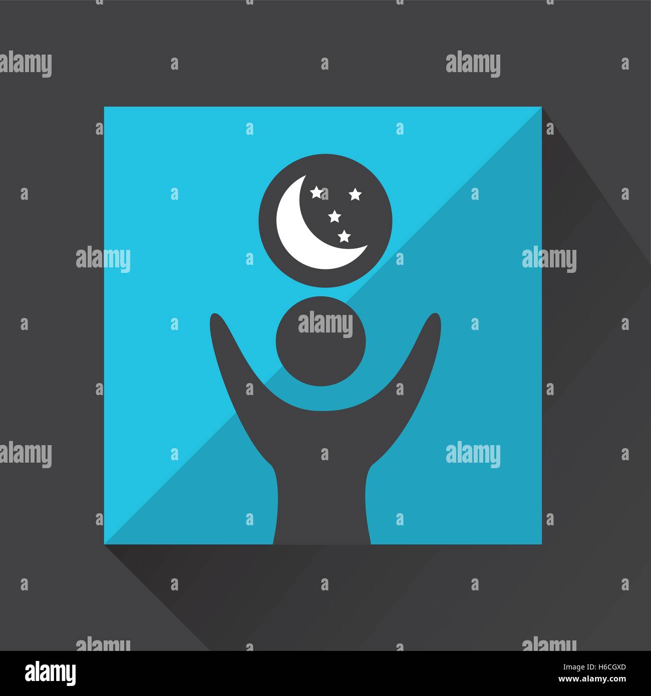 man happy sleeps dreams moon star icon Stock Vector Image & Art - Alamy