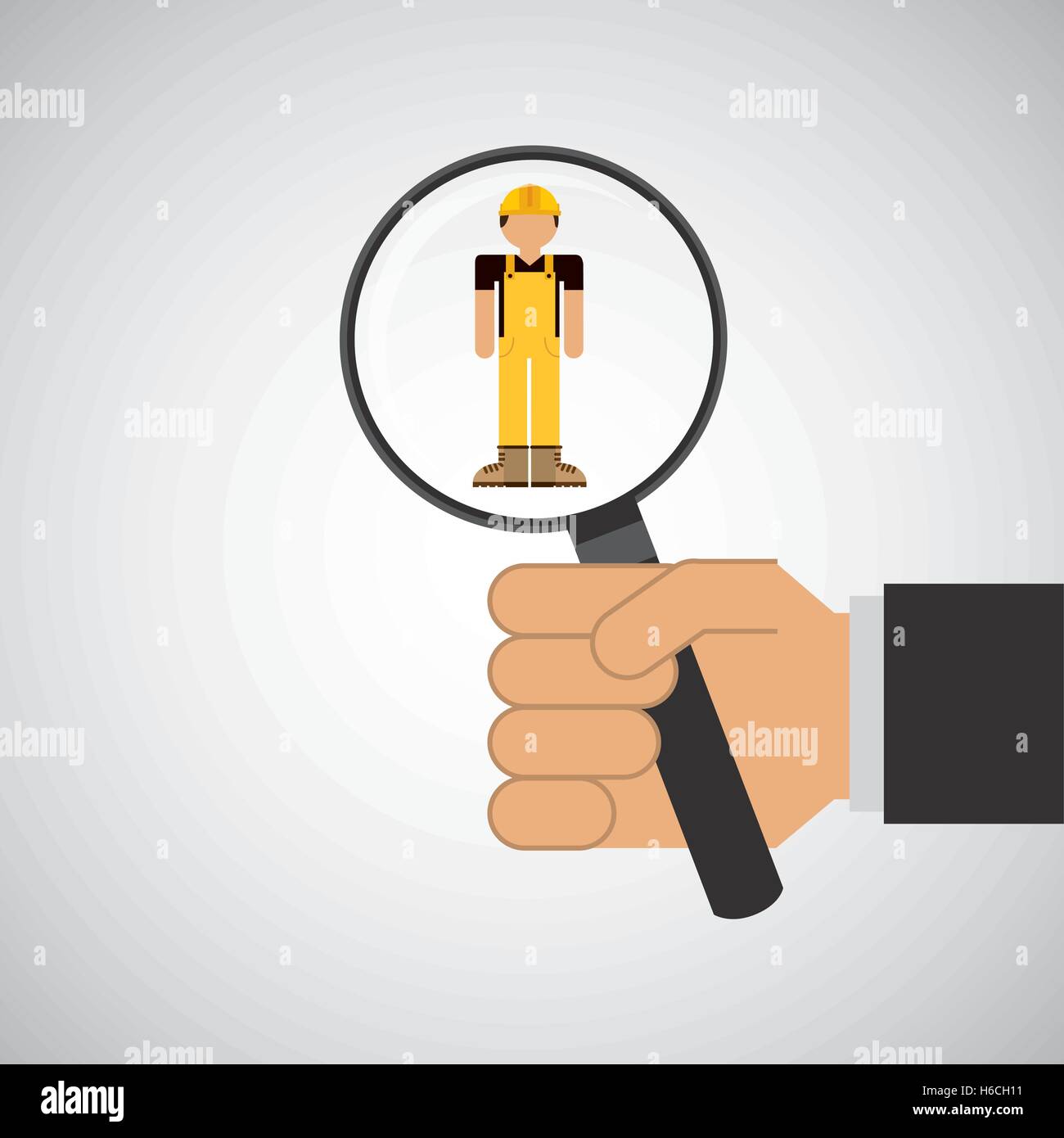 human resources searching construction worker graphic Stock Vector ...