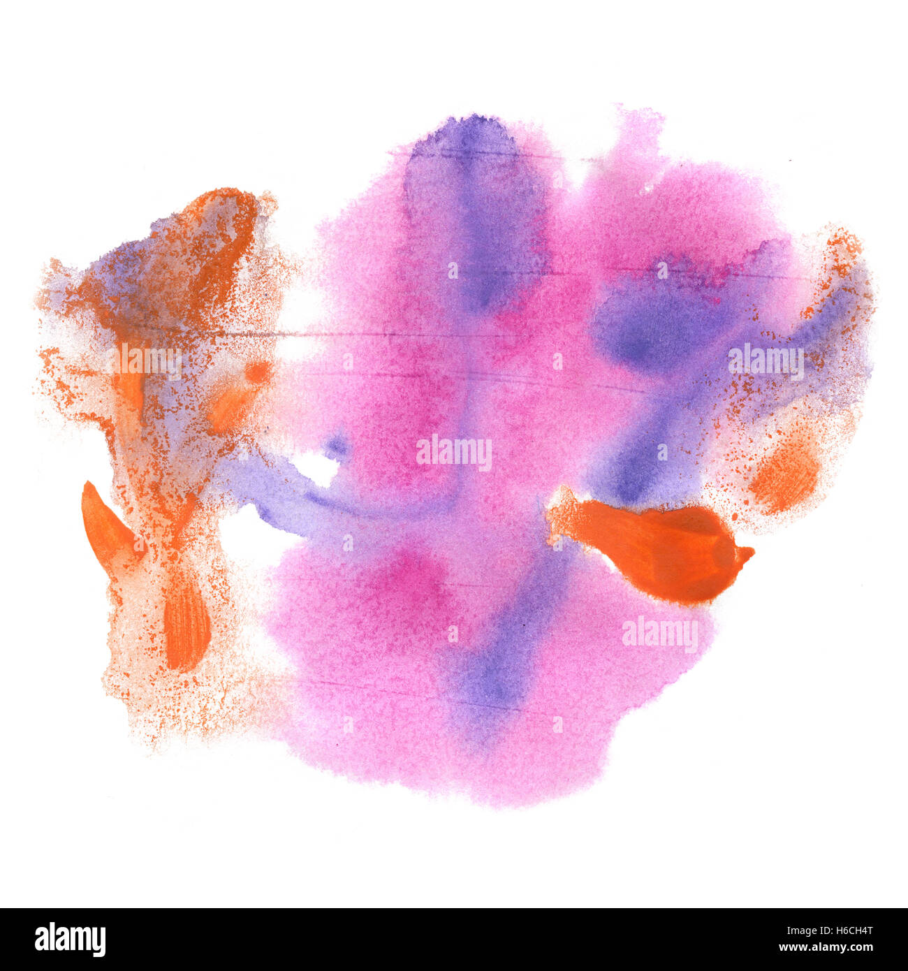 abstract watercolor splash. pink purple watercolor drop isolated blot ...