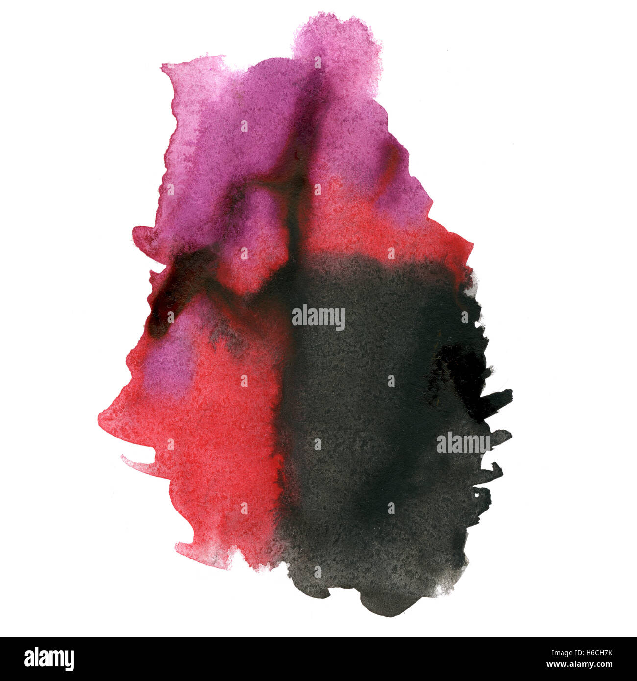 abstract watercolor splash. watercolor drop black red purple isolated ...