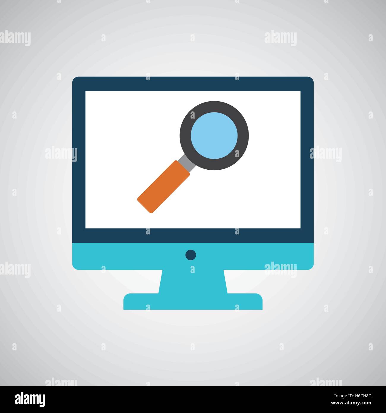 technology monitor icon search magnifier isolated Stock Vector Image ...