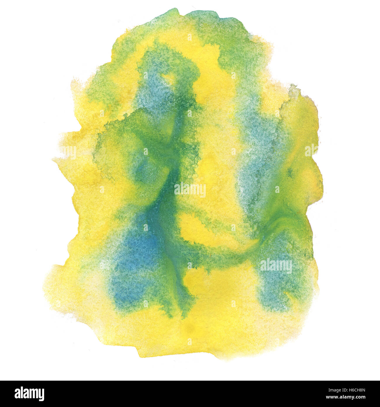 abstract watercolor splash yellow green. Watercolor drop isolated blot ...