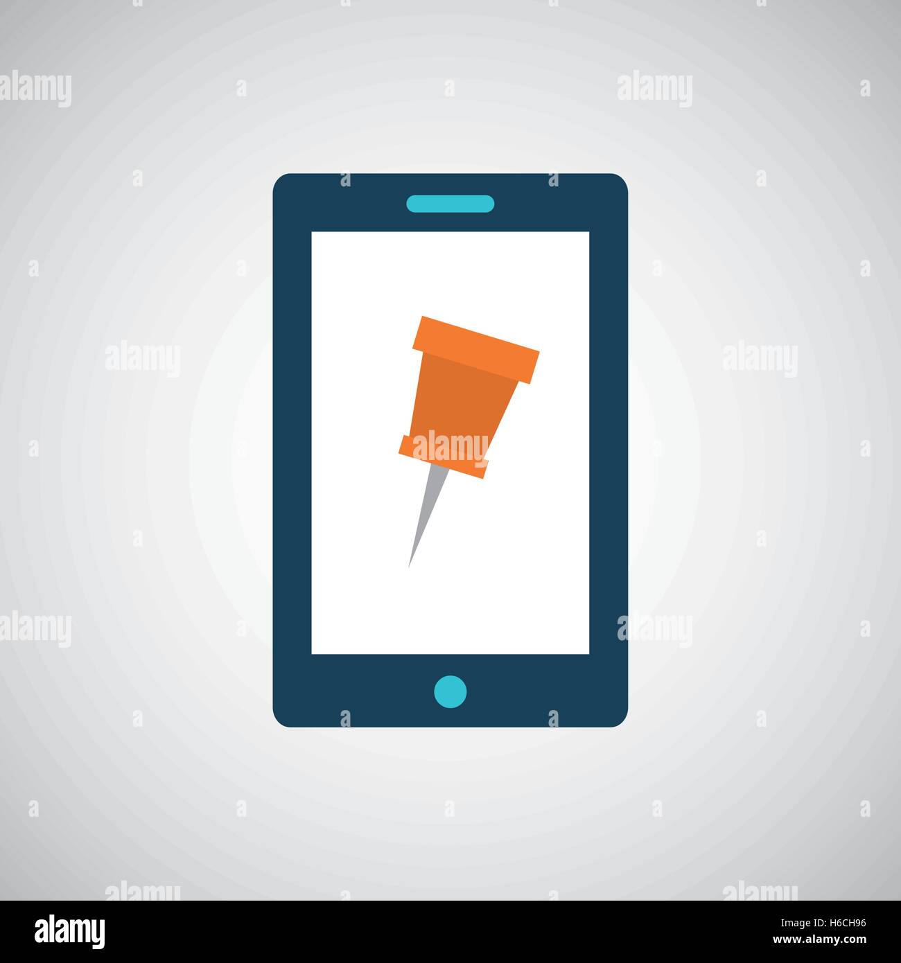 smartphone digital with map pin design isolated Stock Vector Image ...