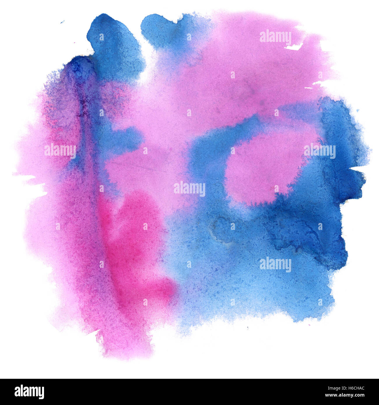 abstract watercolor splash. blue pink watercolor drop isolated blot for ...