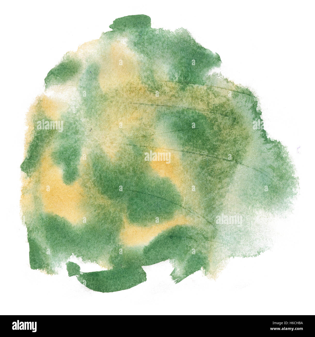 abstract watercolor green orange splash. drop watercolor isolated blot ...