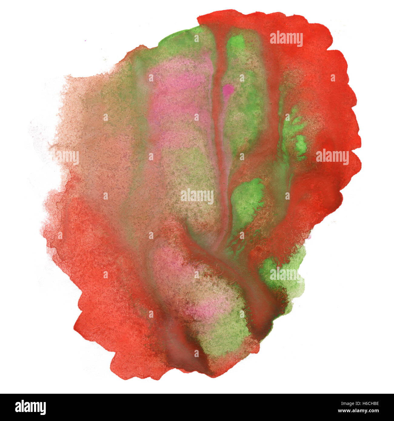 abstract watercolor splash. watercolor drop red green isolated blot for ...