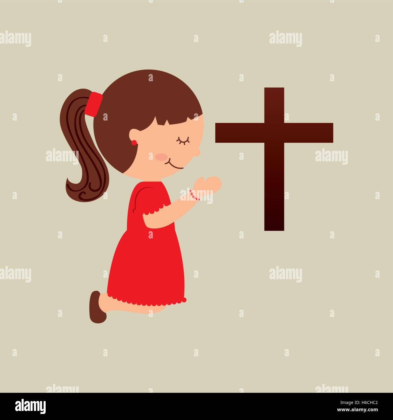 Praying kneeling church Stock Vector Images - Alamy