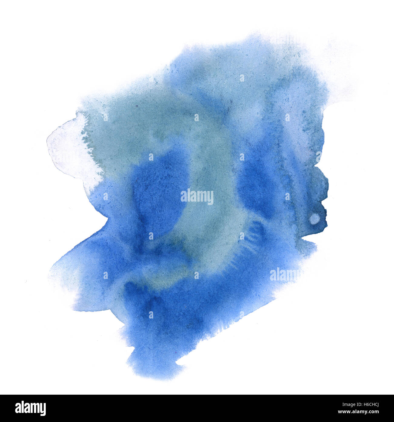abstract watercolor splash. blue watercolor drop isolated blot for your ...