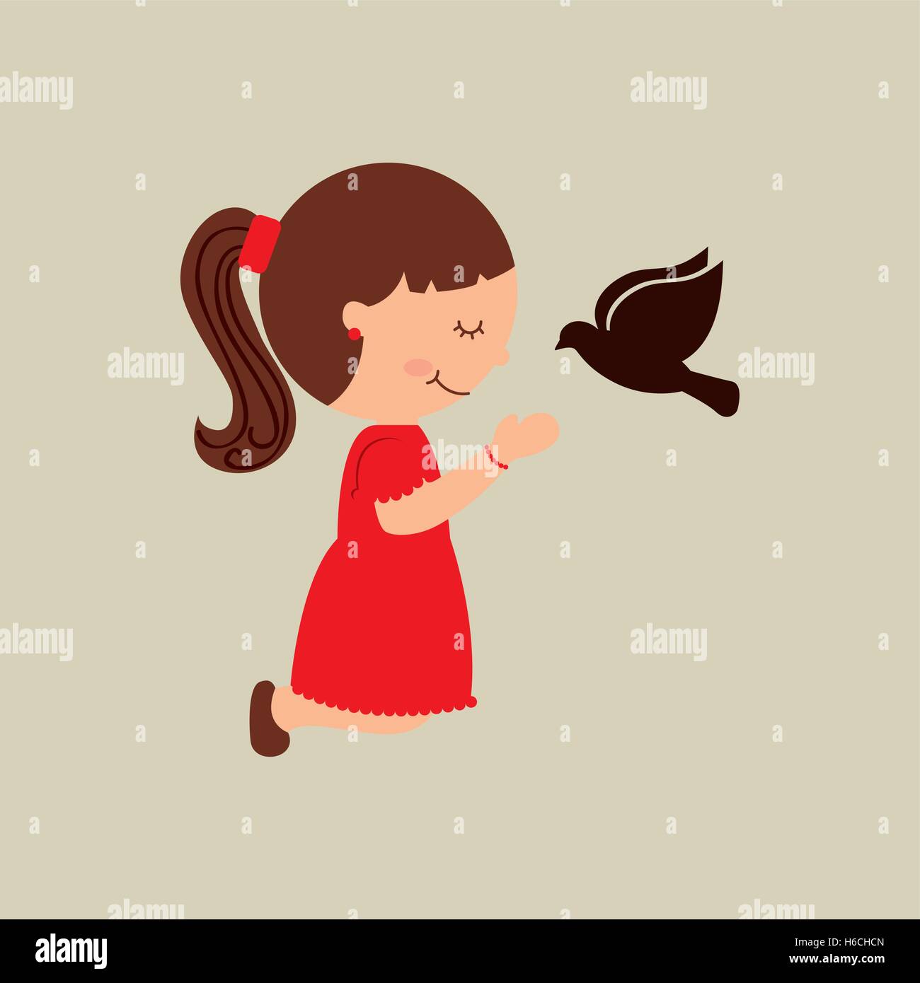 beautiful girl blessed and holy spirit Stock Vector Image & Art - Alamy